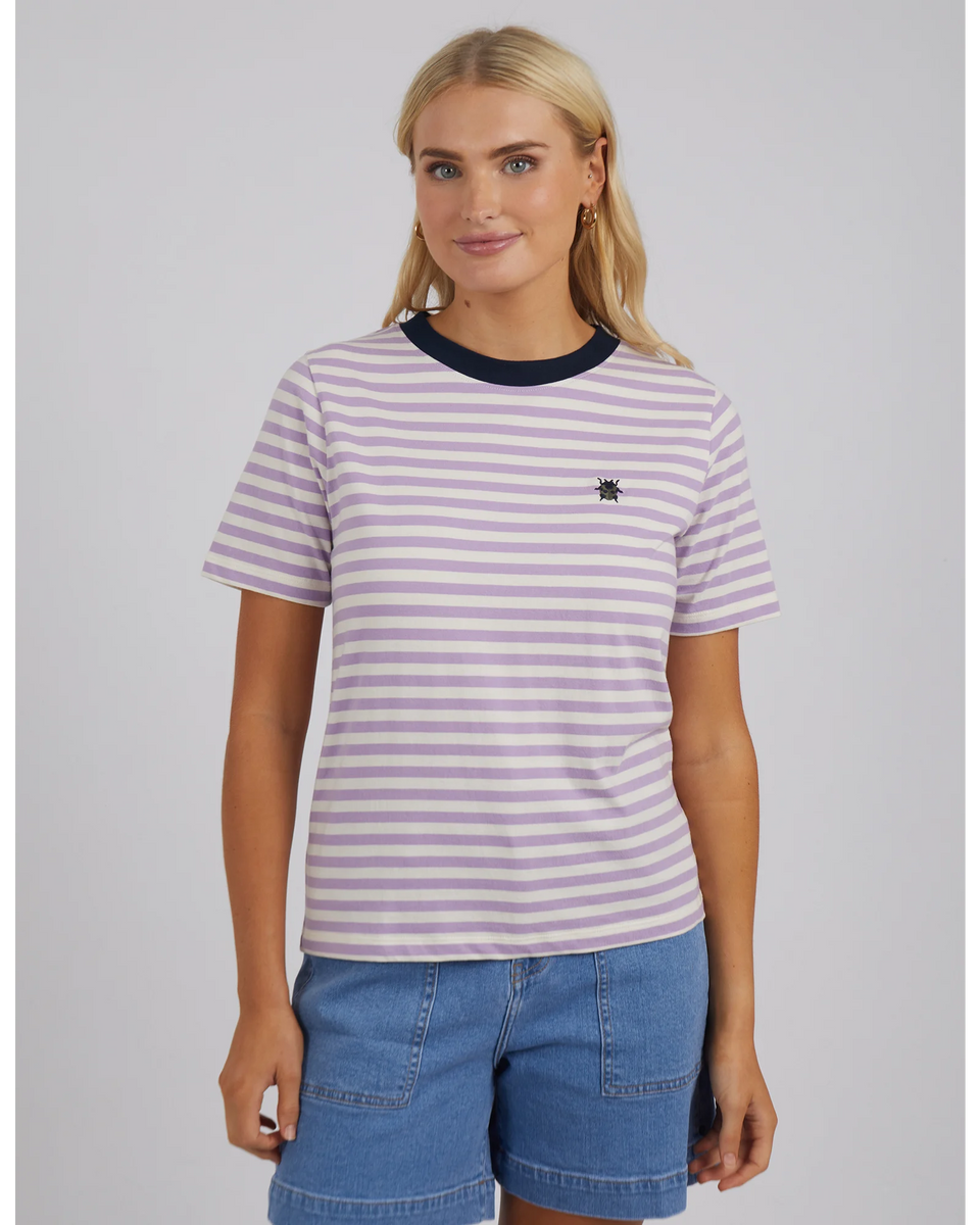Astra Tee - Periwinkle/Pearl Stripe – Eumundi Style