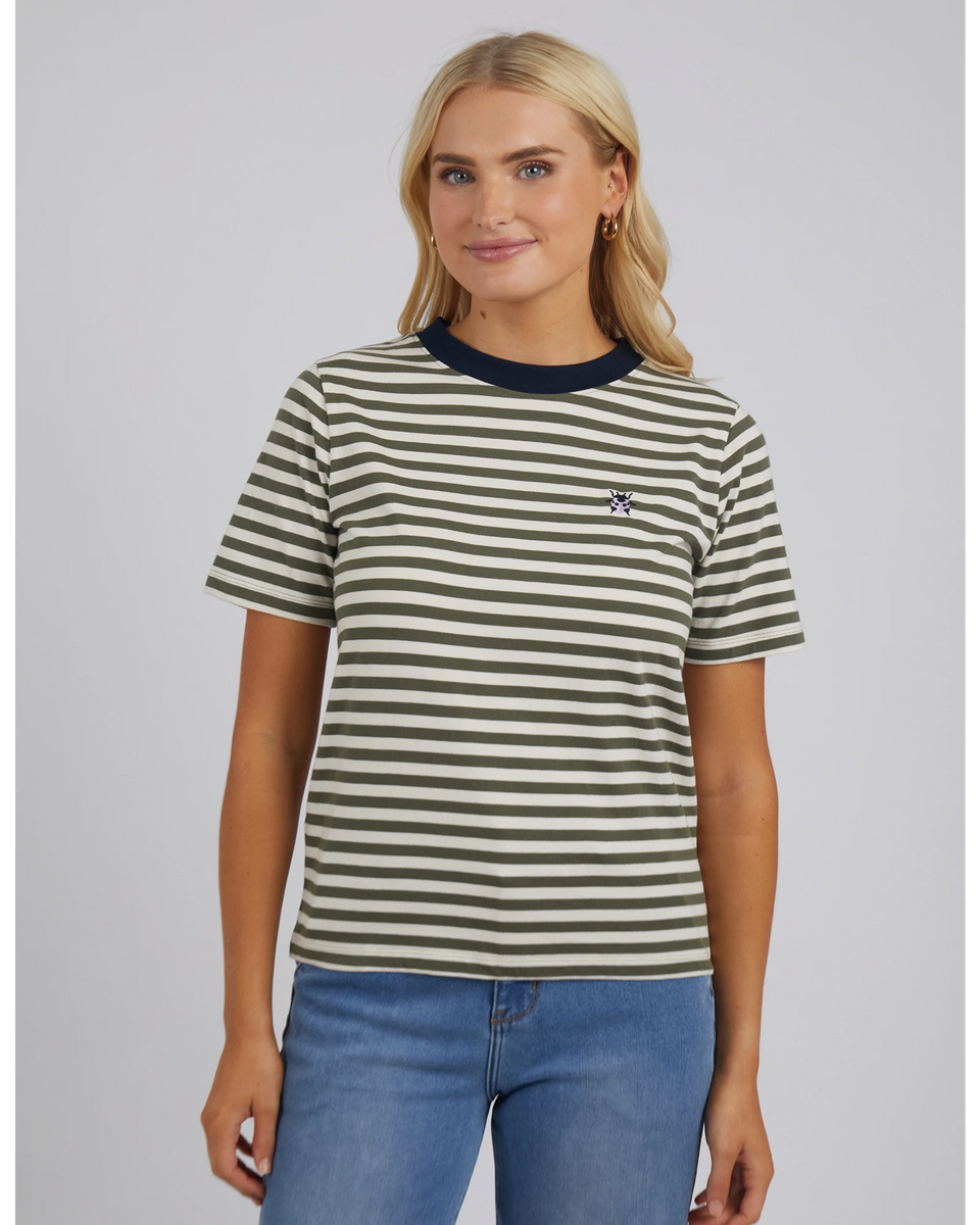 Astra Tee - Clover/Pearl Stripe – Eumundi Style
