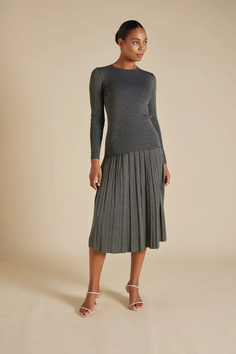 Lexie Skirt Lurex - Navy – Eumundi Style