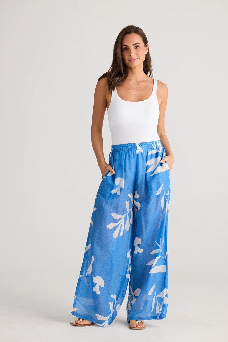 Fly Away Pant - Blue Passion Flower | Stylish Comfort – Eumundi Style