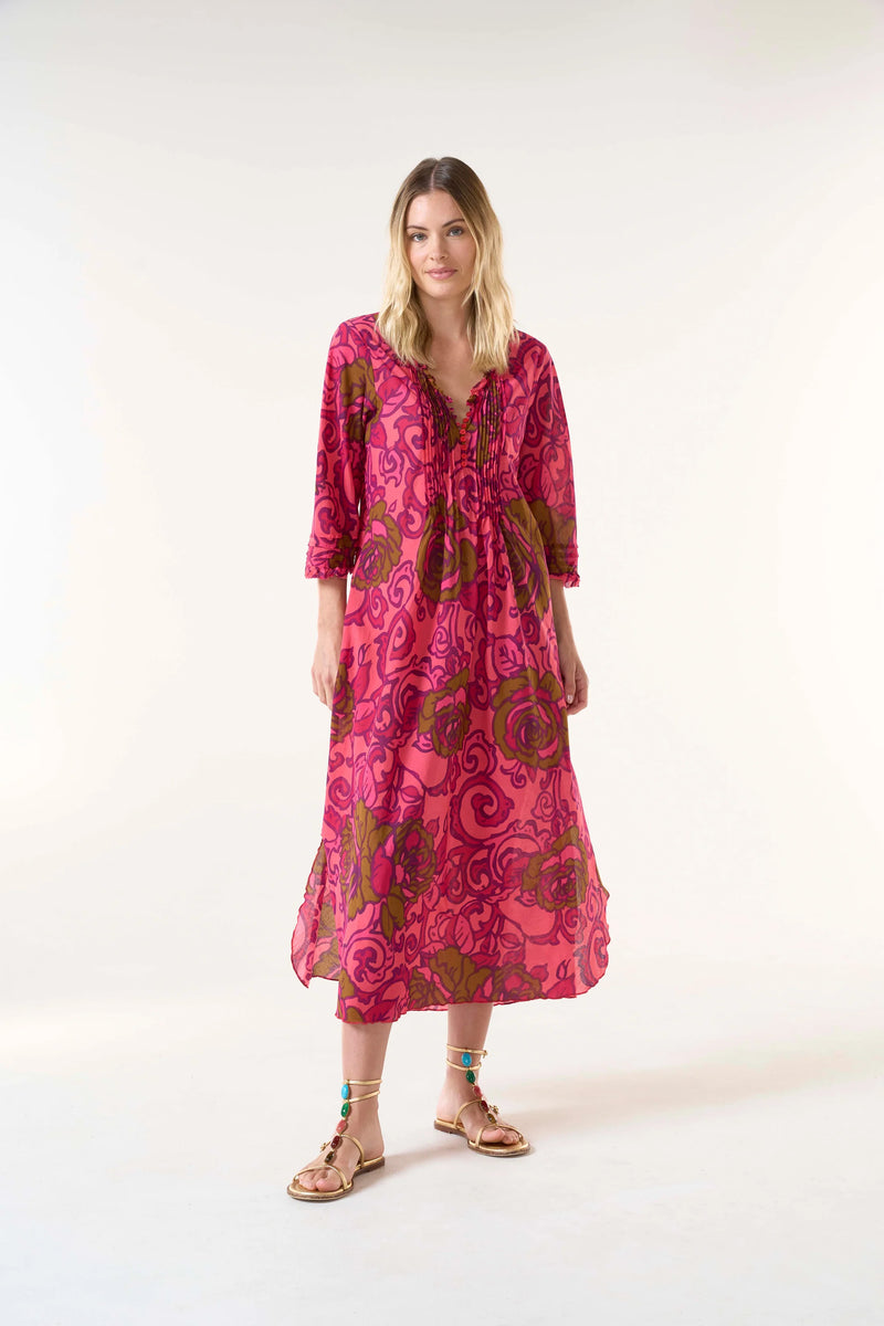 Long Poppy Dress Hot Coral | OneSeason – Eumundi Style