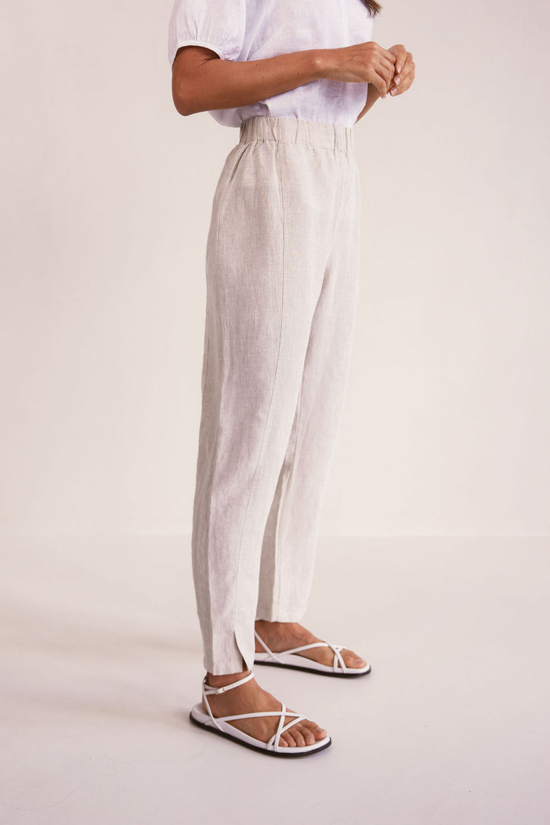 7/8 Seam Detail Pant with Split - Flax – Eumundi Style