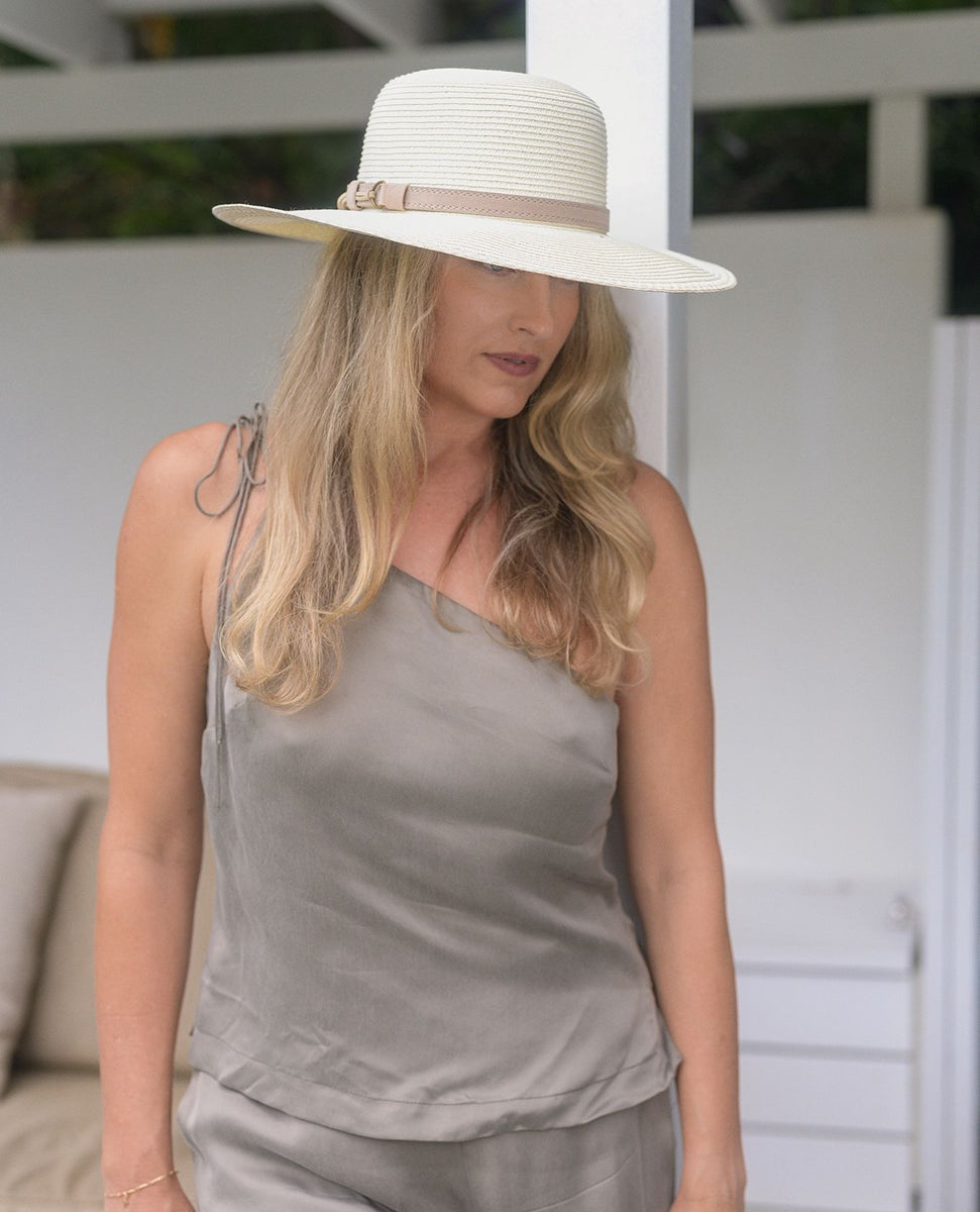 Sybil Panama – Cream with Mushroom Trim – Eumundi Style