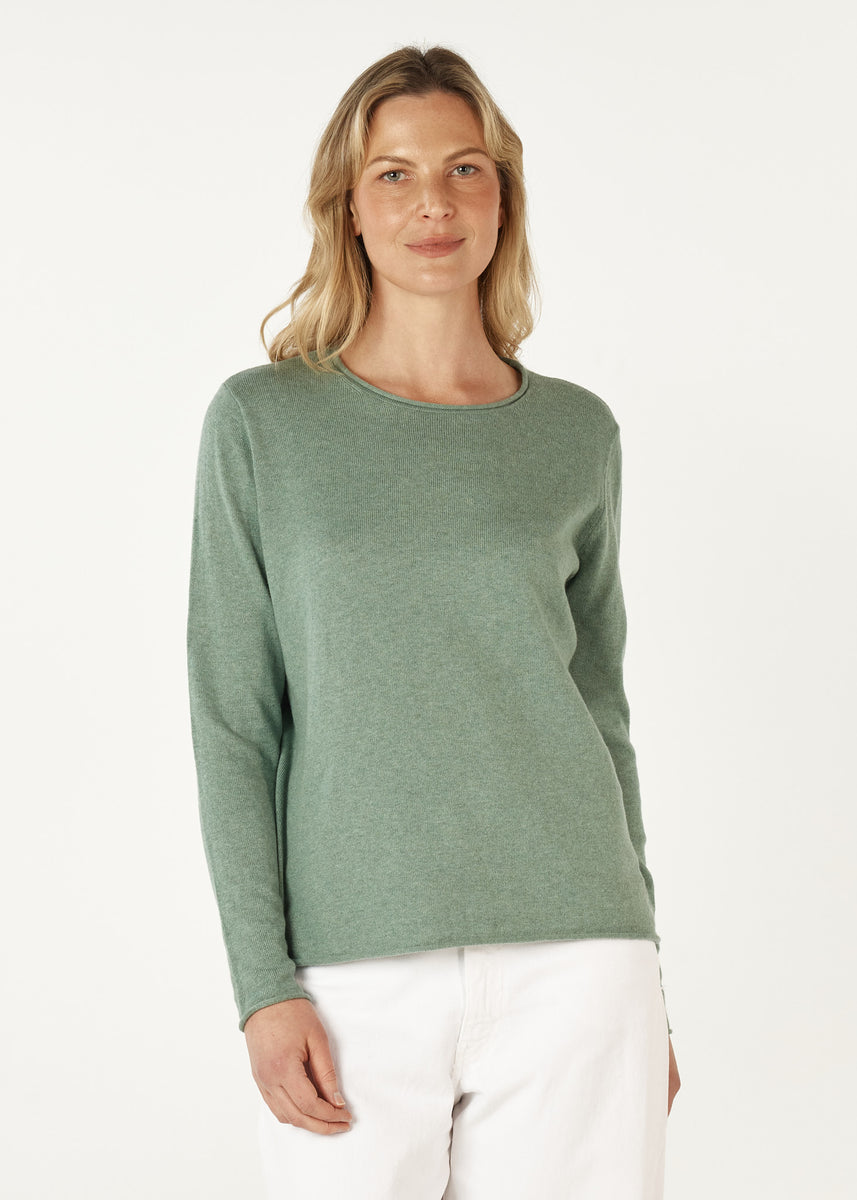Essential Crew Moss – Classic Everyday Knit | Zaket & Plover – Eumundi ...