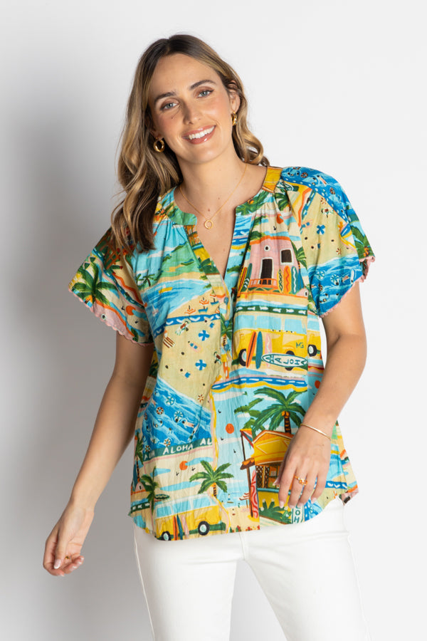 Caleta Top Print – Eumundi Style