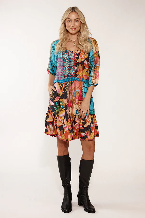 Gertie Shirred Dress - Print – Eumundi Style